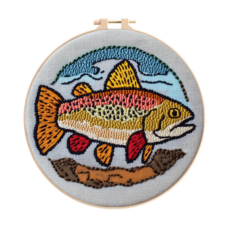 Fish Punch Needle Kit - Special Desk Decor | Beginner-friendly Needle ...