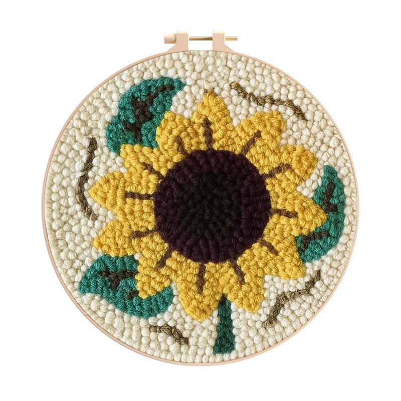 Sunflower Punch Needle Kit - Flower Wall Hanging Art | Diy Needle Craf ...