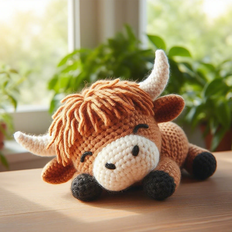 Diy Handmade Lazy Cow Crochet Kit - Cute Needle Handicraft | Crocheted ...