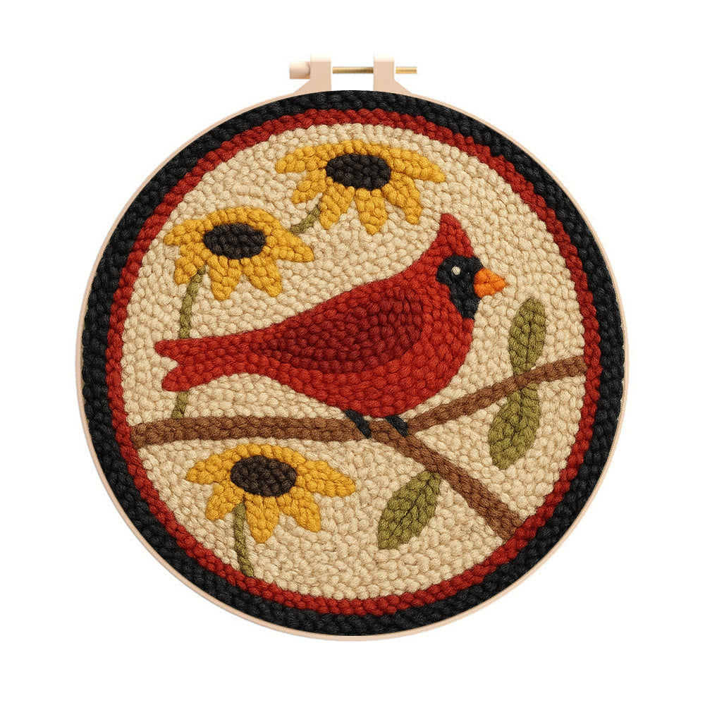 Floral Cardinal Punch Needle Kit - Nice Gifts For Bird Lovers | Perfec ...
