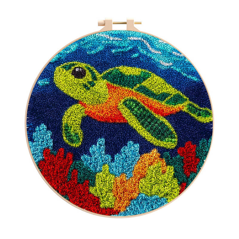 Sea Turtle Punch Needle Kit - Diy Starter Needlepoint | Handmade Decor ...