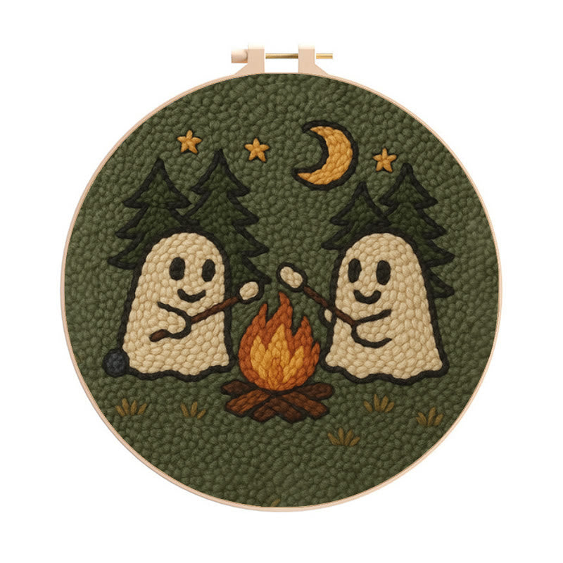 Campfire Ghost Punch Needle Kit - Spooky Halloween Coaster | Beginner ...